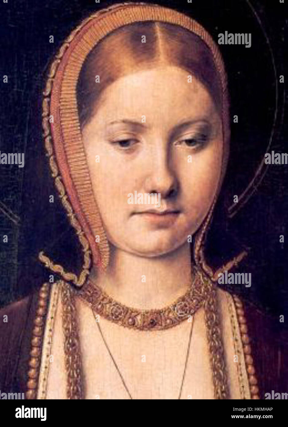 This portrait of Catherine of Aragon, Queen of England, highlights her ...