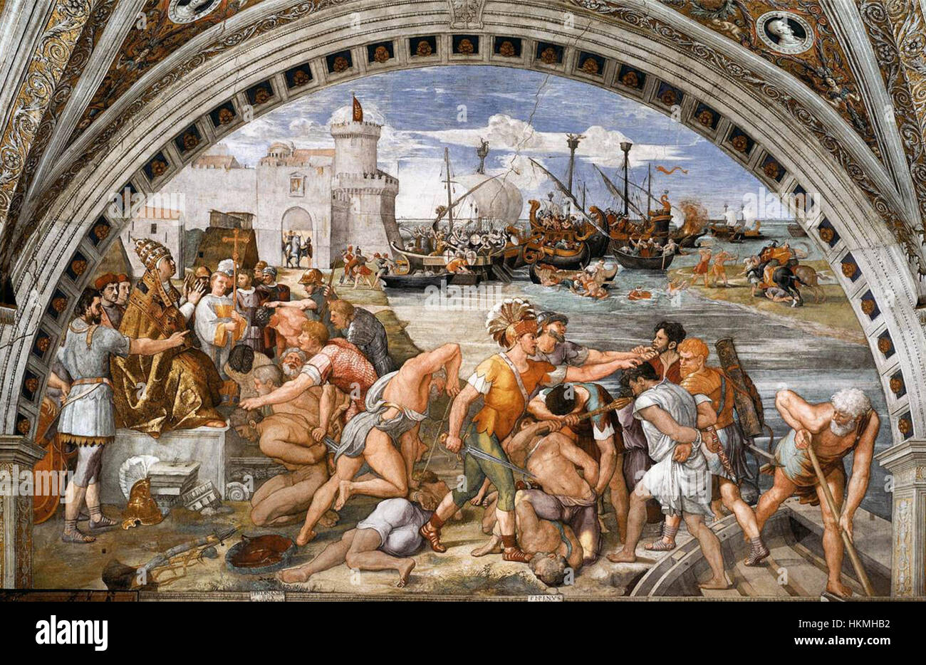The painting 'Battaglia di Ostia 01' is a historic artistic ...