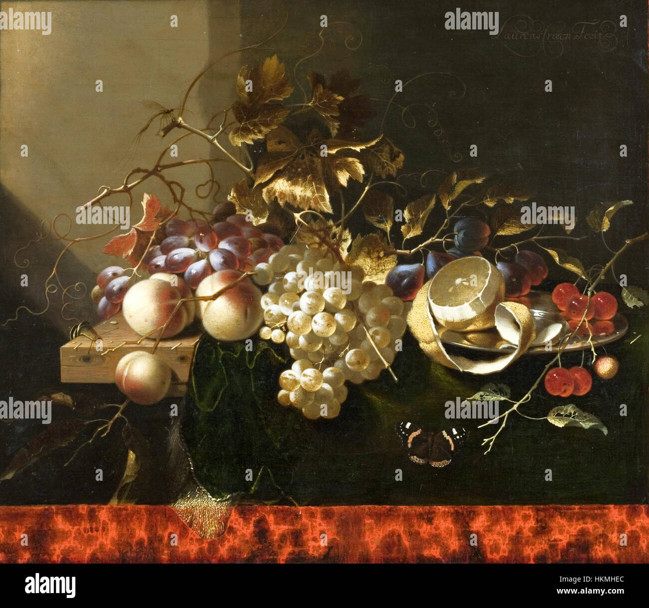 The still life by Craen features meticulously arranged objects within a ...