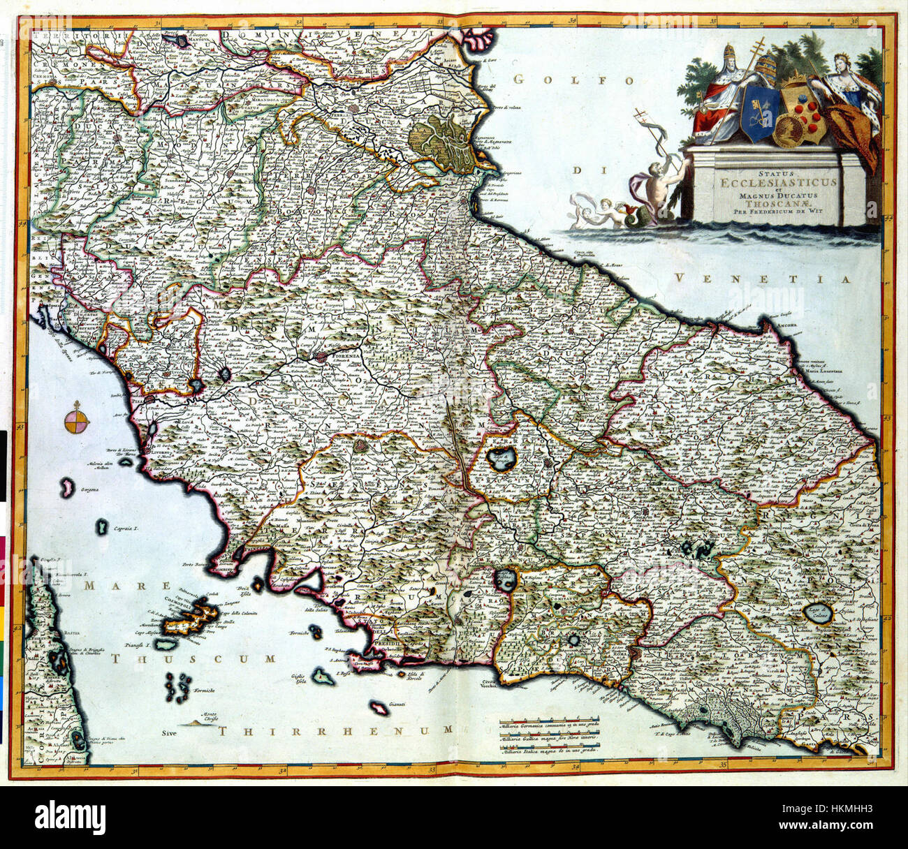 This historical map by Atlas Van der Hagen depicts the ecclesiastical ...