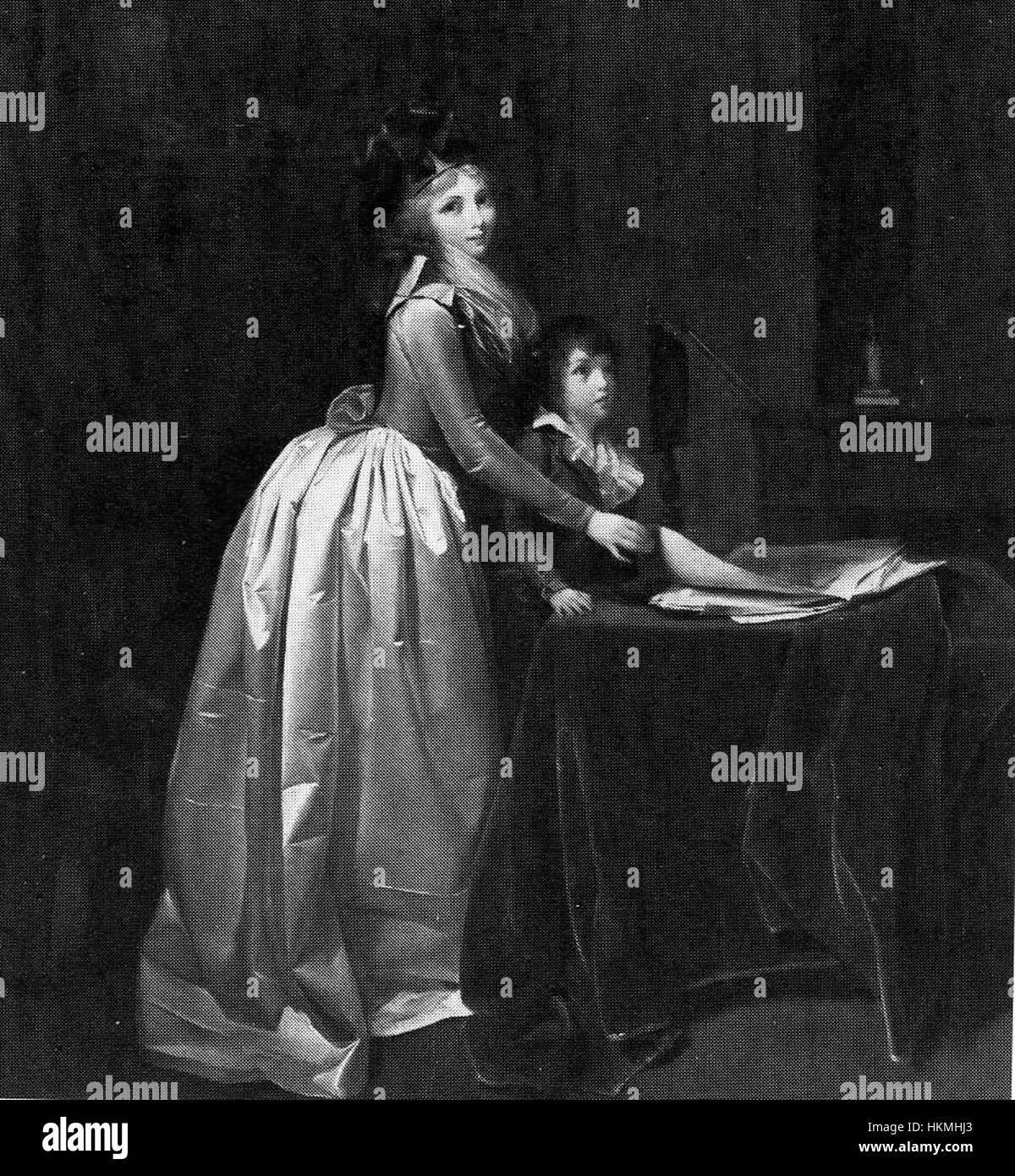 This 18th-century portrait, titled *Danton-Louise*, presents the French ...