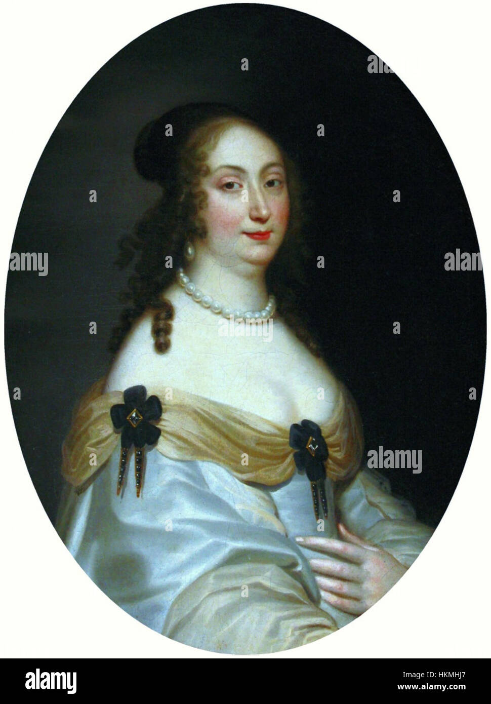 This painting portrays Marie Louise Gonzaga, a historical figure known ...