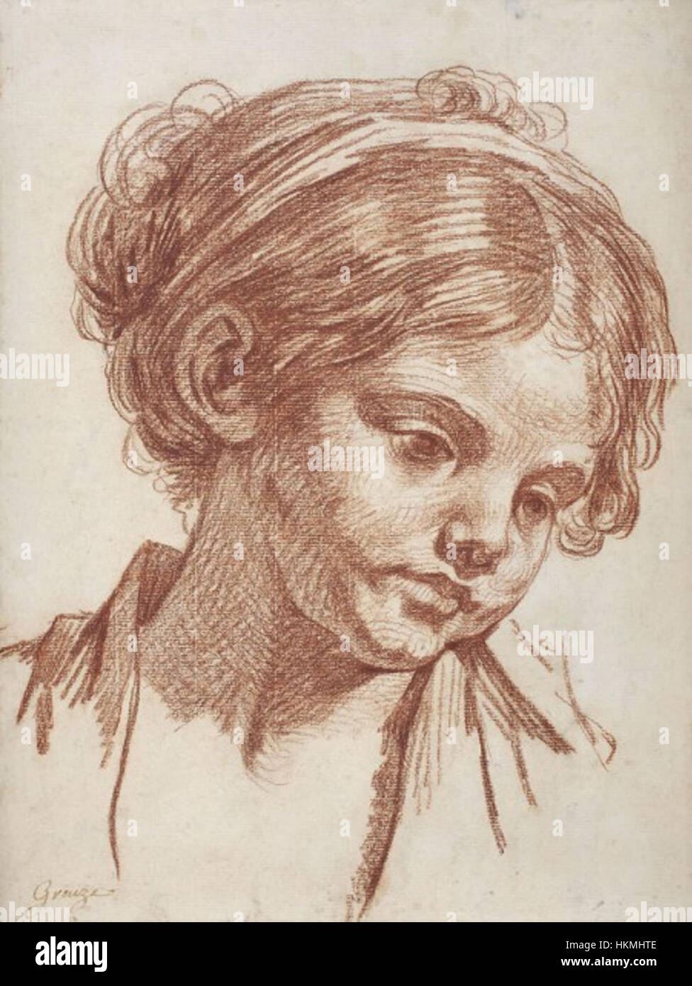 *Study of a Girl* by Jean-Baptiste Greuze is a 18th-century painting ...