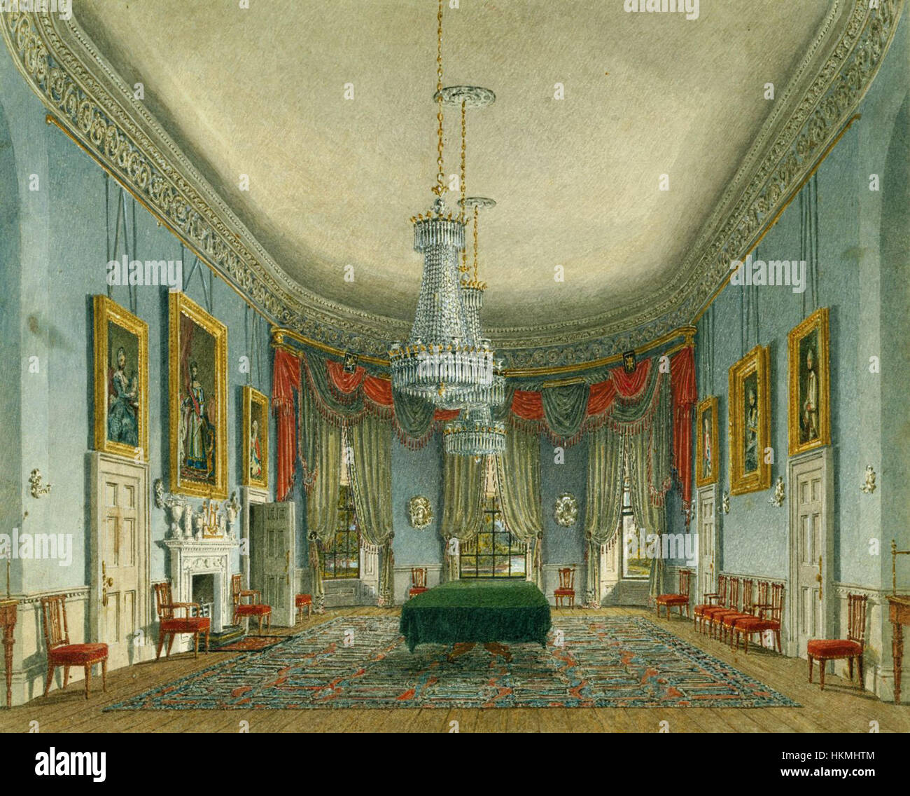 Charles Wild's painting of the Dining Room at Frogmore House, created ...