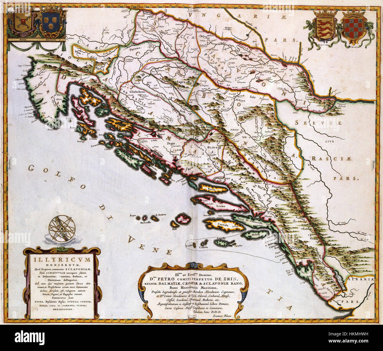 An antique map by Atlas Van der Hagen, depicting the historical regions ...