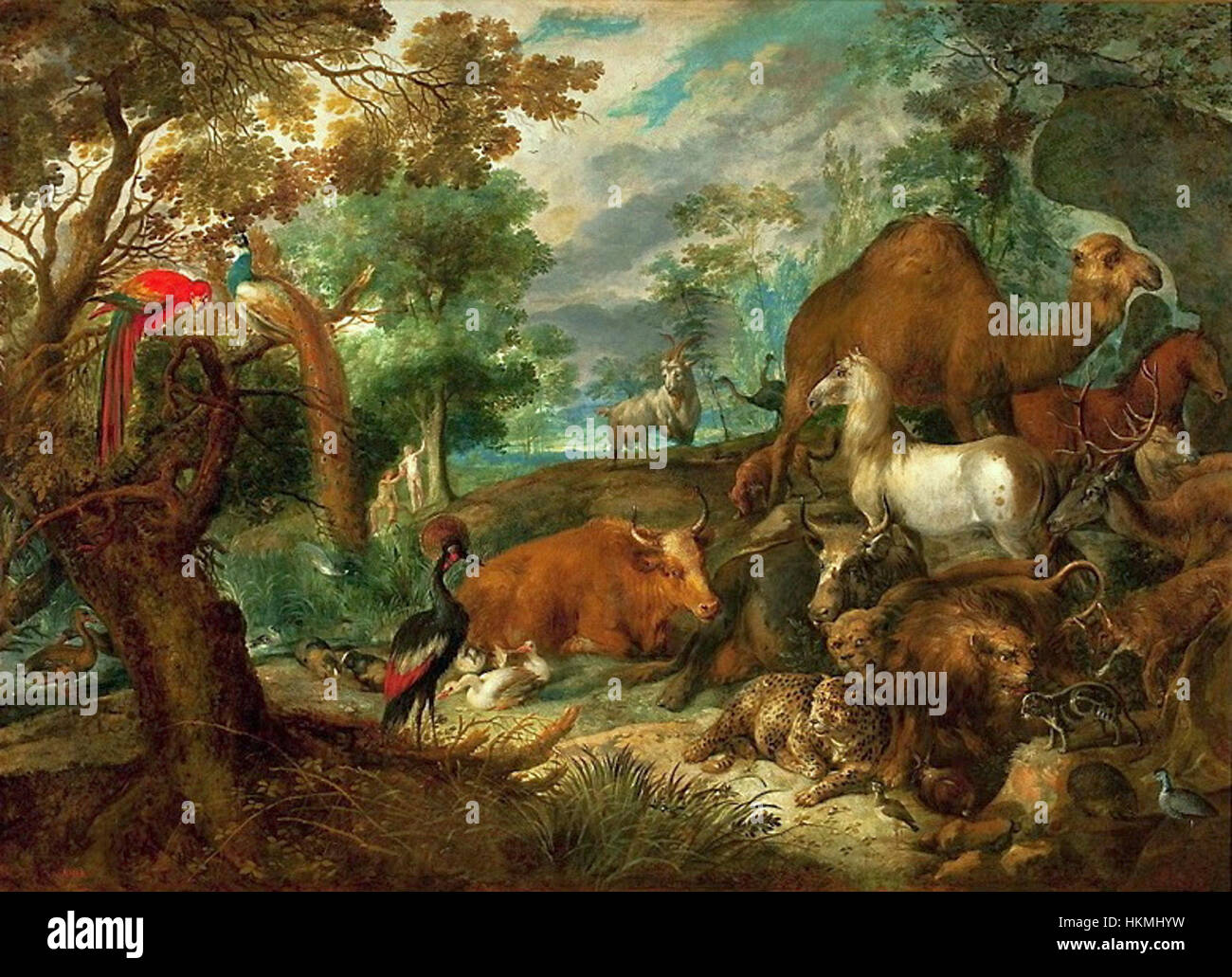 *Paradise* by Melchior d'Hondecoeter showcases an idealized, lush ...