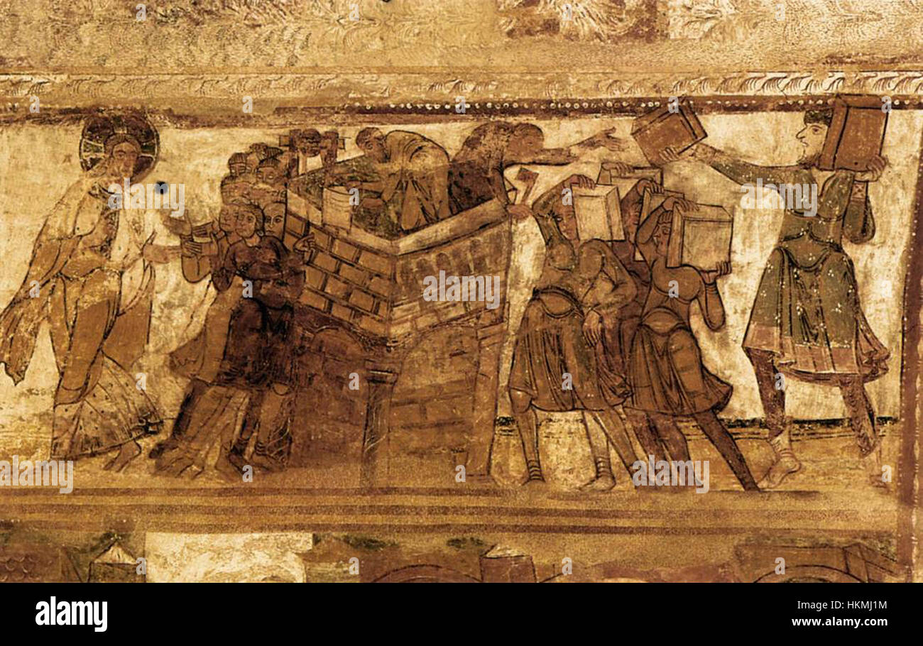 The 11th-century painting, attributed to unknown artists, illustrates ...