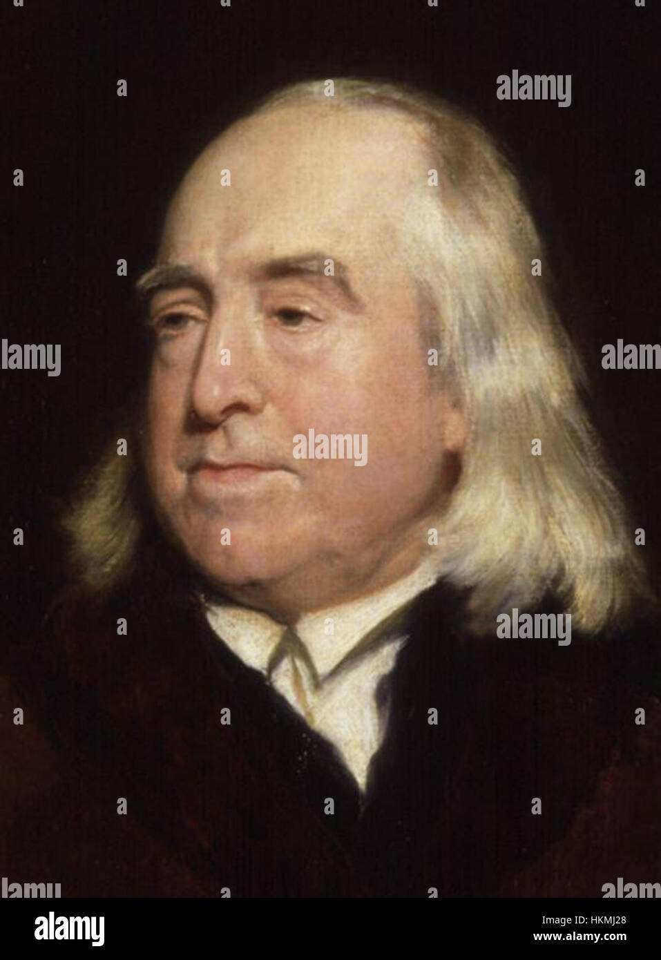 A portrait of Jeremy Bentham painted by Henry William Pickersgill, capturing the philosophical ...