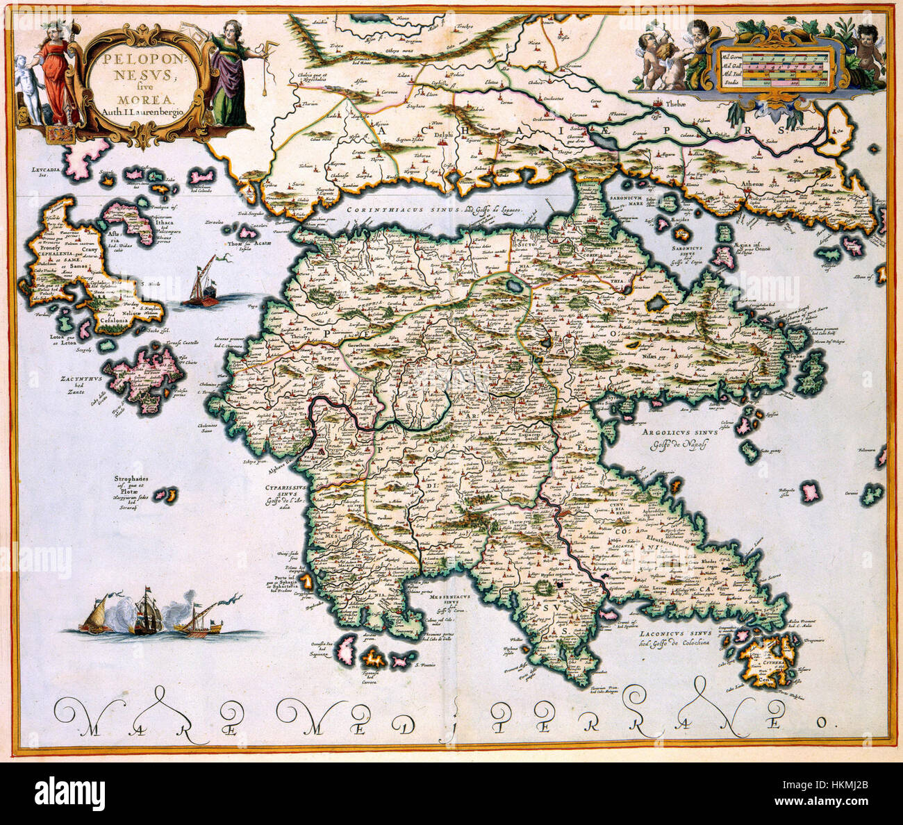 Peloponnesus map hi-res stock photography and images - Alamy