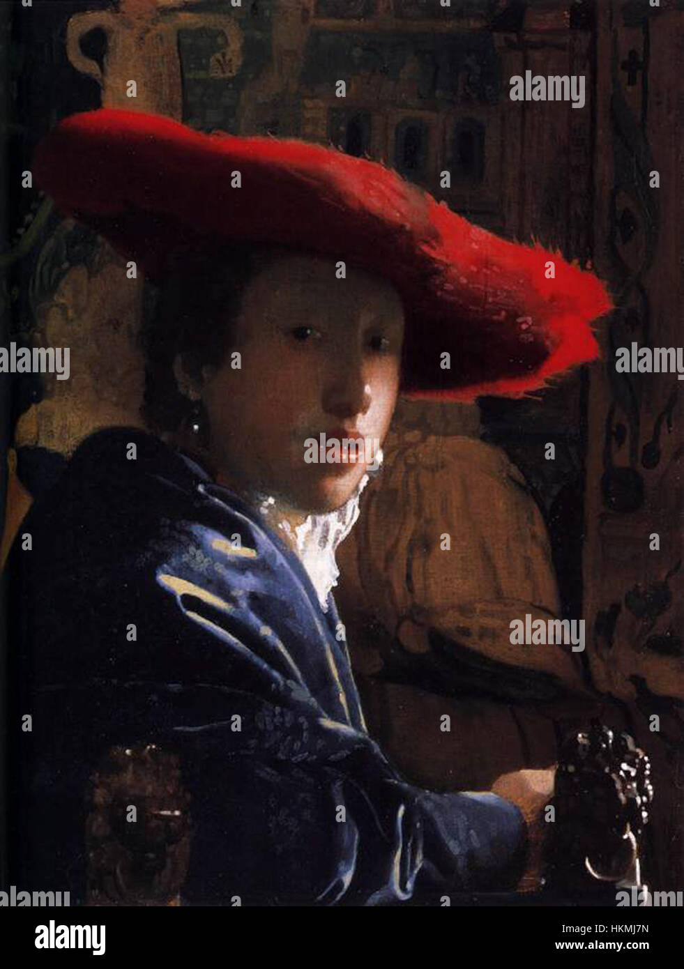 Girl with a red hat by johannes vermeer hi-res stock photography and ...