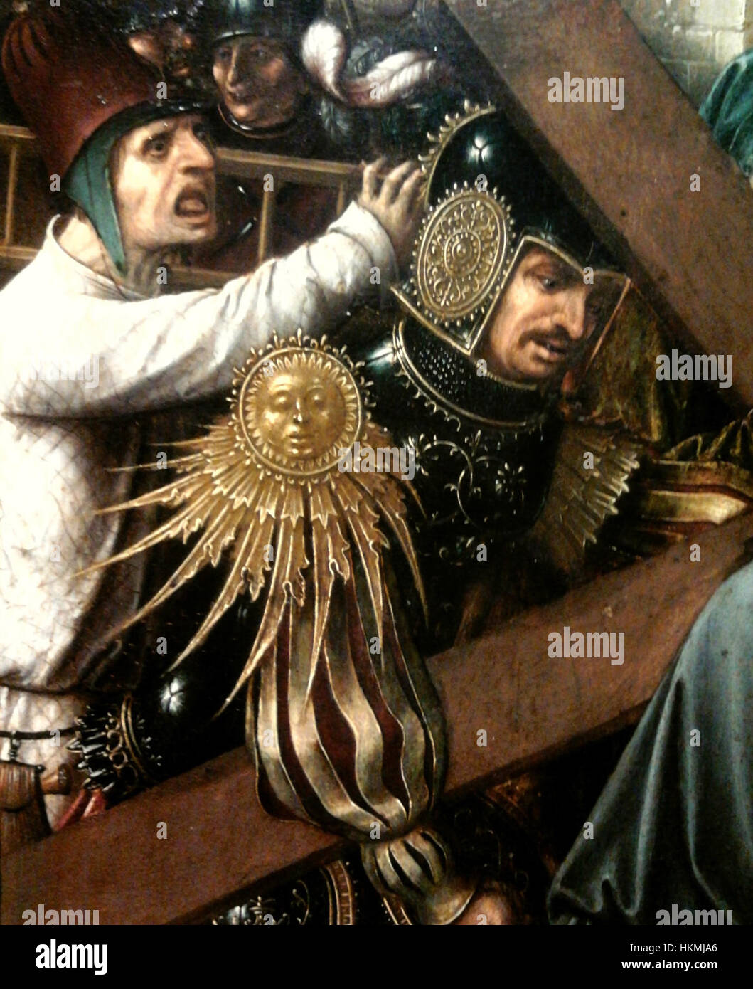 This detail from *Leyden Bearing of the Cross* depicts the solemn ...