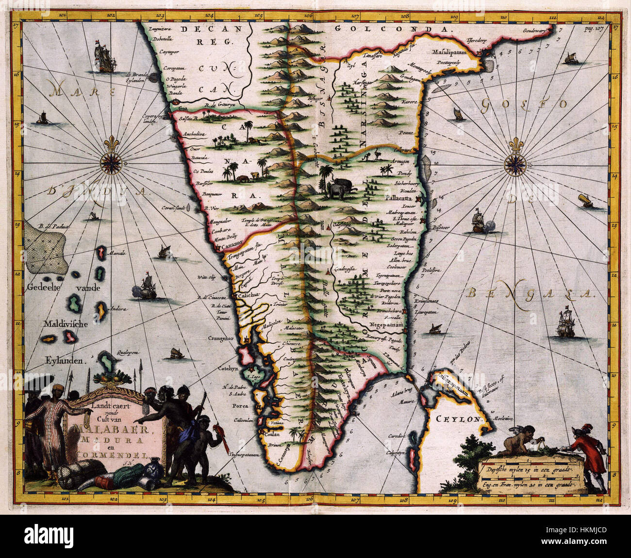 This is a historical map created by Atlas Van der Hagen, featuring the ...