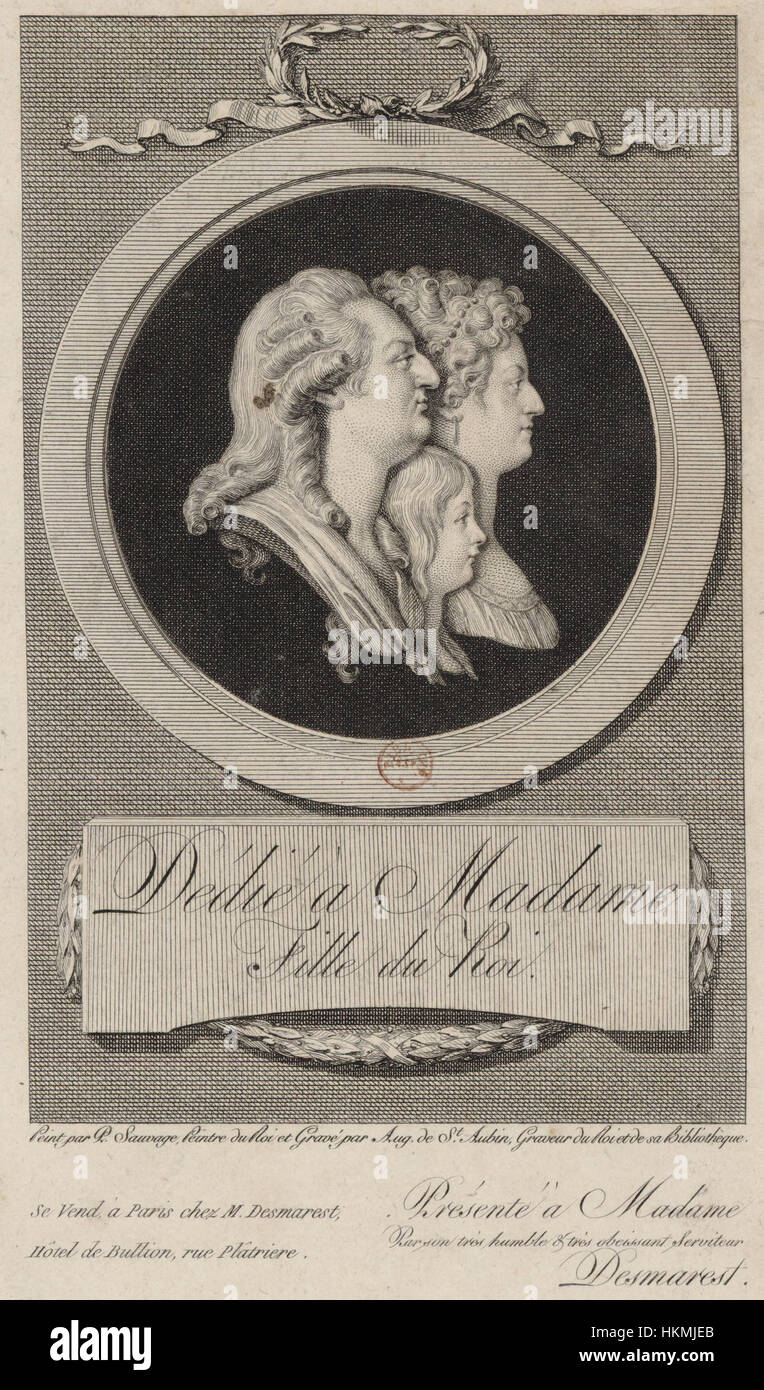 This artwork depicts King Louis XVI, his wife Marie-Antoinette, and ...