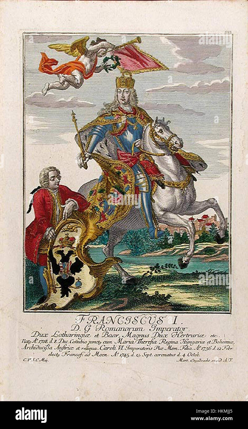 This painting by Martin Engelbrecht depicts Kaiser Franz I. Stephan ...