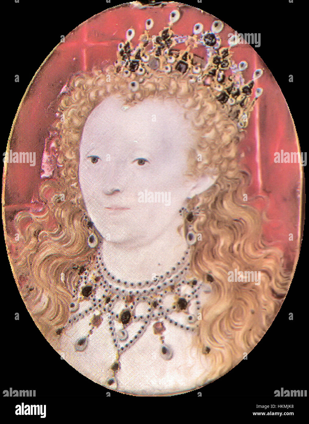This portrait by Nicholas Hilliard, dated around 1600, depicts Queen ...