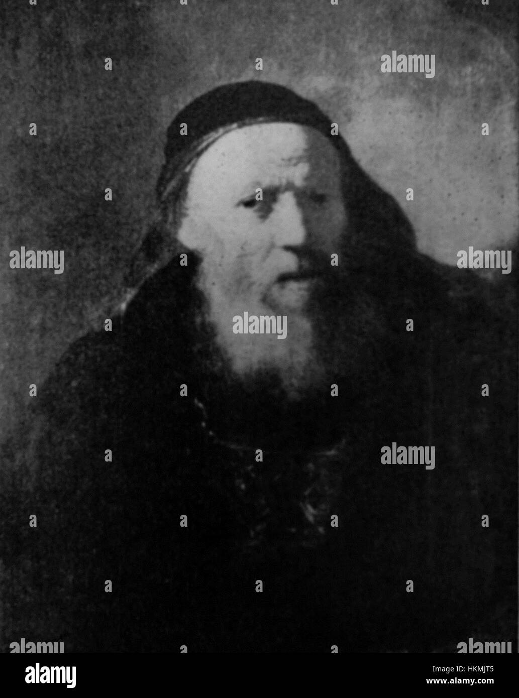 Rembrandt's 'Portrait of a Rabbi' is an oil painting that captures the ...