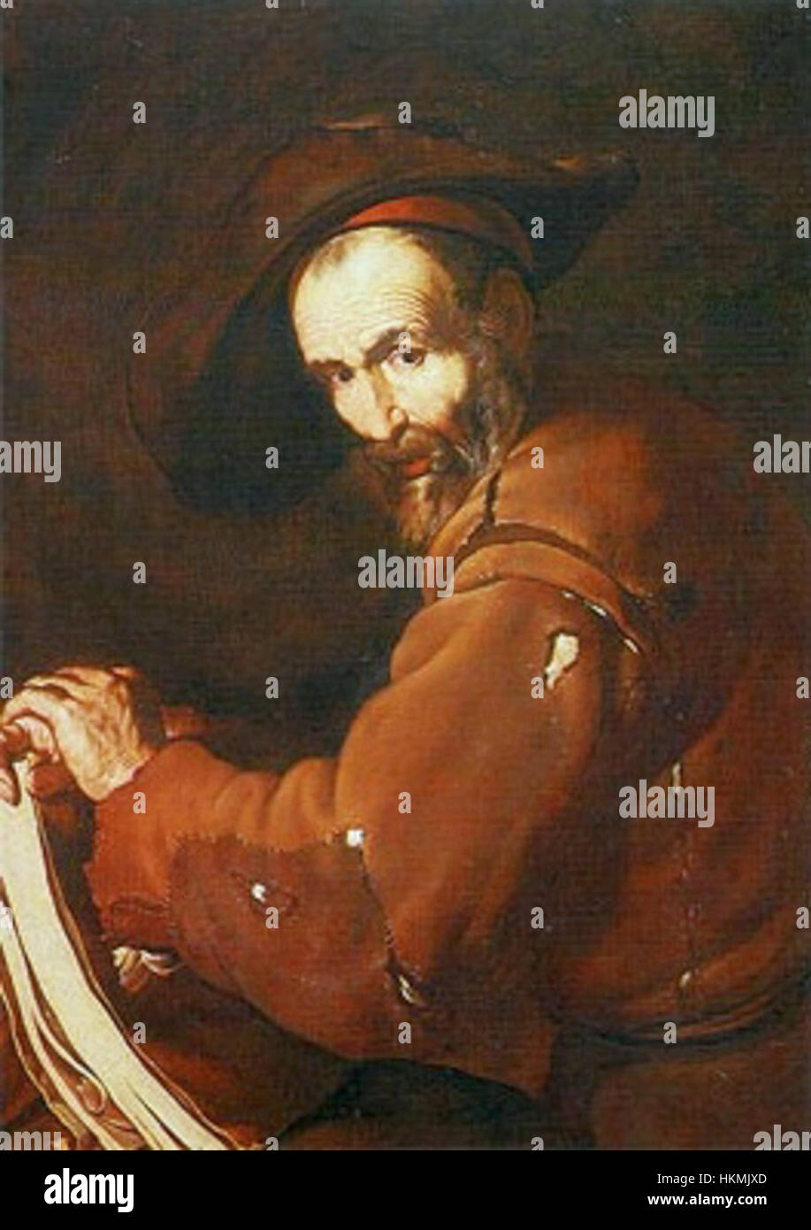 'Philosopher' by Ribera is a historical oil painting representing a ...