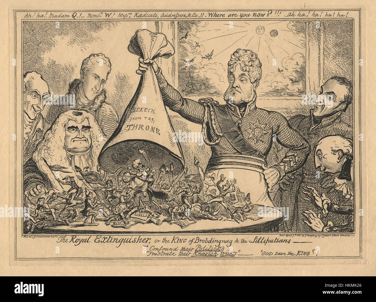 This illustration by George Cruikshank, 'The Royal Extinguisher, or the ...