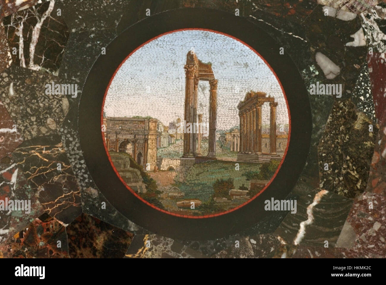 This artwork depicts a detailed view of the Roman Forum (Forum Romanum ...