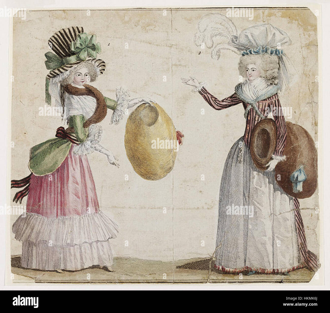 A depiction of a women's costume from 1787, showcasing the fashion ...