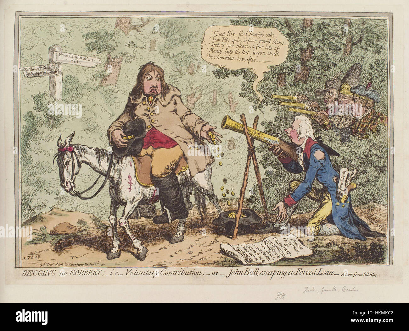 James Gillray’s caricature titled 'Begging no robbery; - ie - voluntary ...