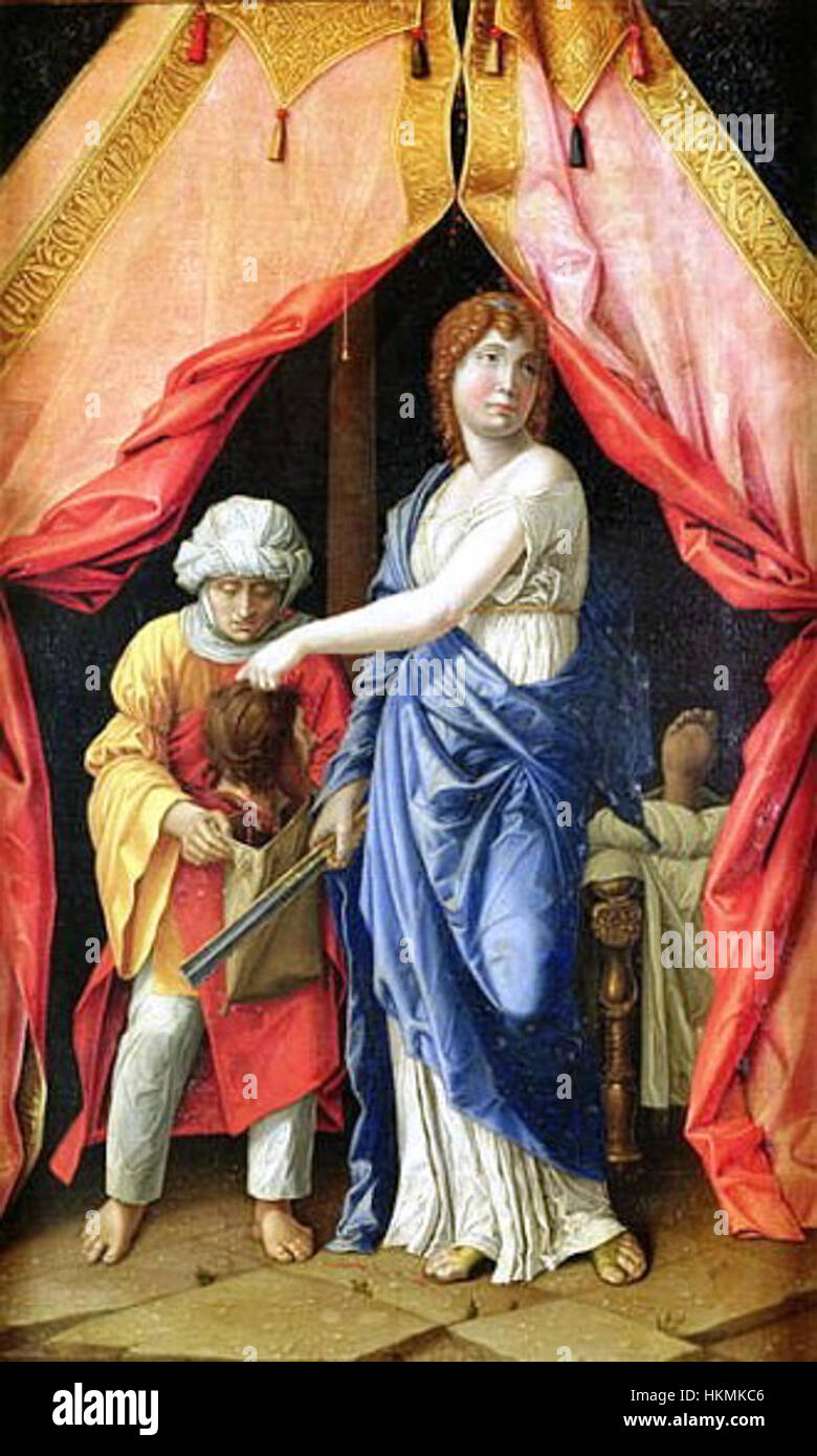Andrea Mantegna's painting of Judith presents a biblical scene of the ...