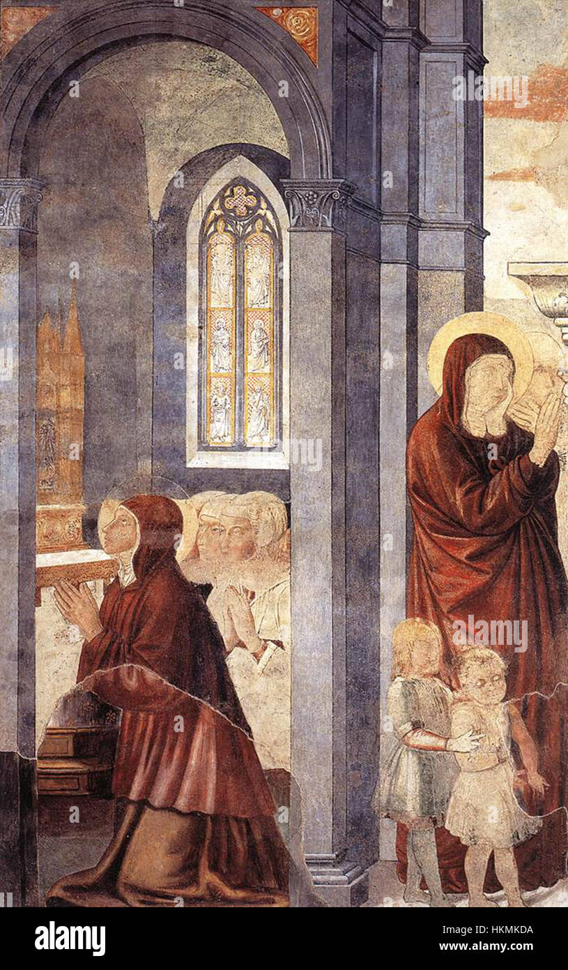 This scene, painted by Benozzo Gozzoli, depicts St. Augustine leaving ...