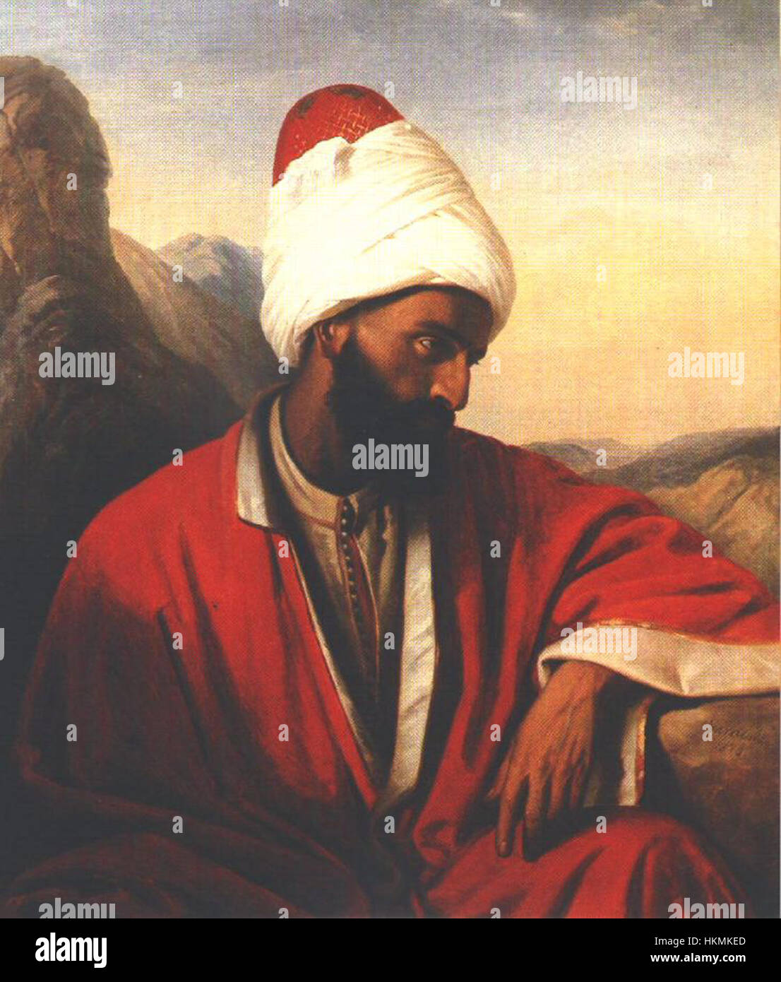 This 1843 oil painting by Miklos Barabas, *Arab Man, A Dervish ...