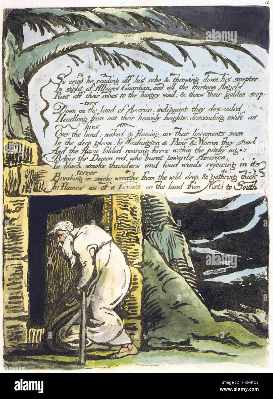 *America a Prophecy* is a work by William Blake, and Plate 14 features ...