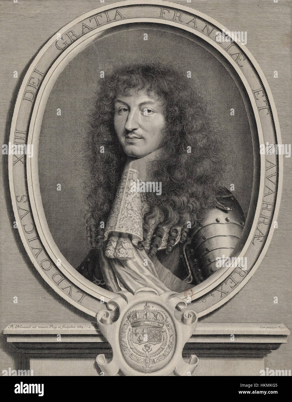 This portrait of Louis XIV, created by artist Nanteuil in 1664 ...
