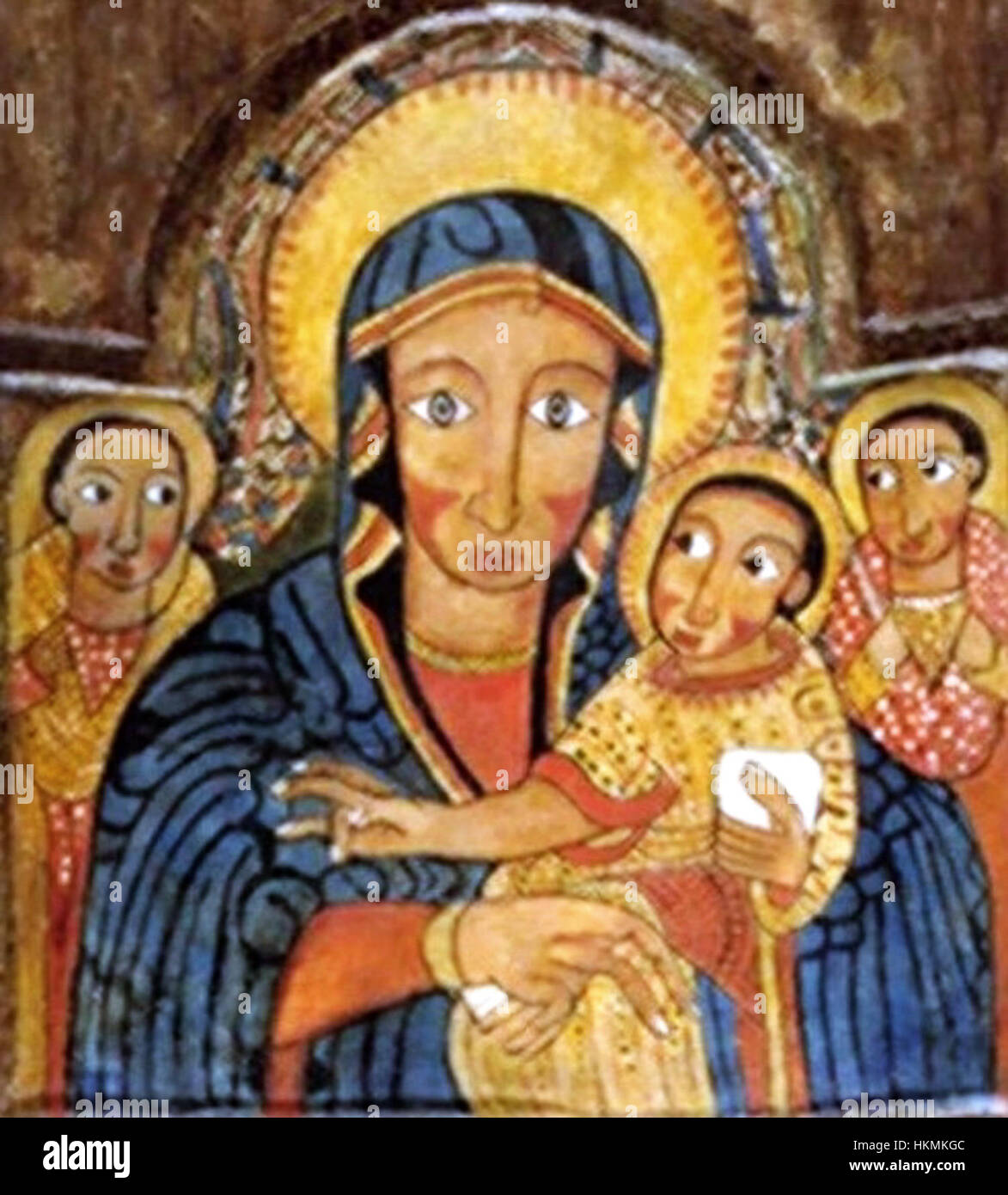 A depiction of the Madonna and Child from Ethiopia, illustrating a ...
