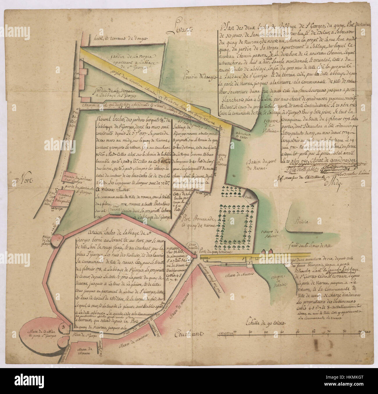This historical plan from the 18th century shows the layout of the ...