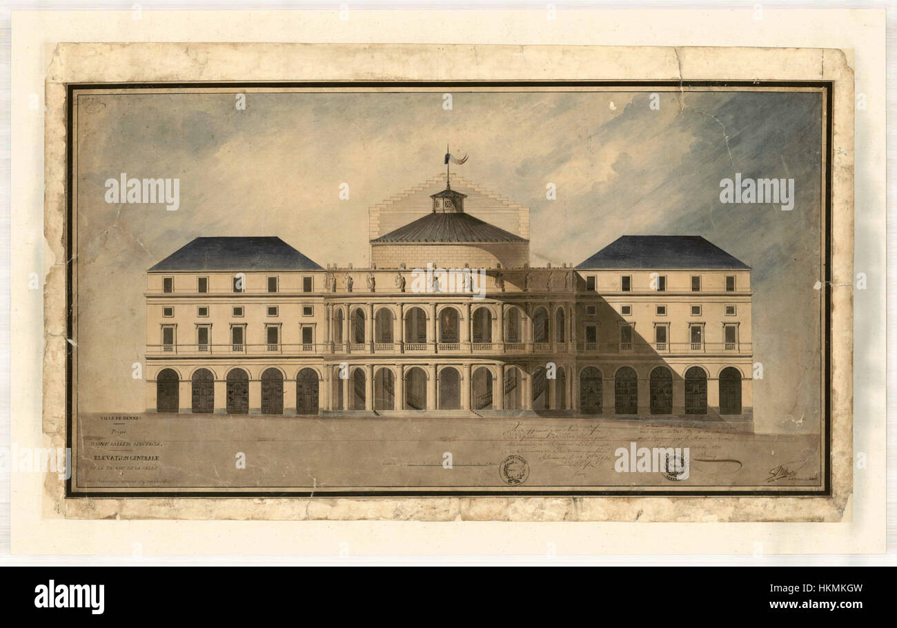A conceptual design from 1831 for a theater space, showcasing early ...