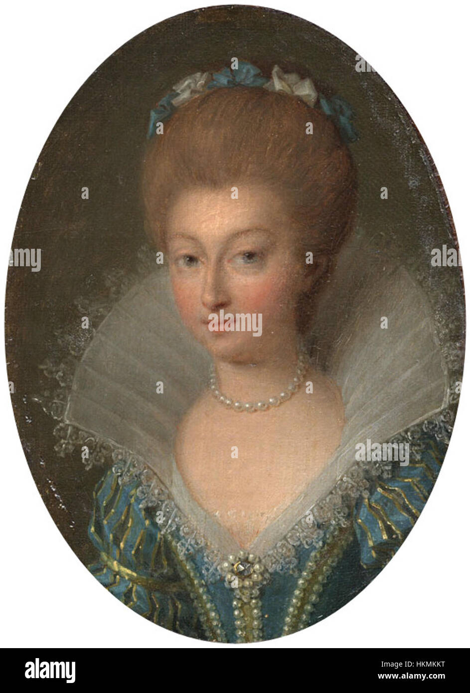 A portrait of Charlotte-Marguerite de Montmorency, a French aristocrat, depicted in a formal and ...