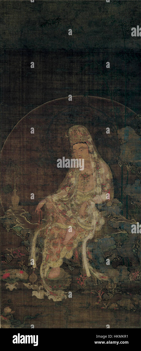 This painting of Avalokitesvara, a bodhisattva of compassion, is ...