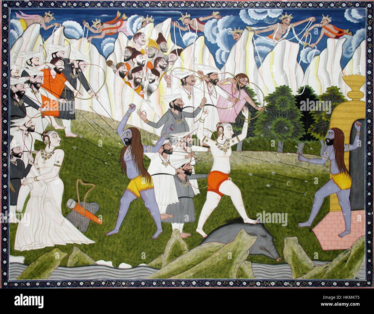 This artwork shows the legendary battle between Arjun and the champion ...