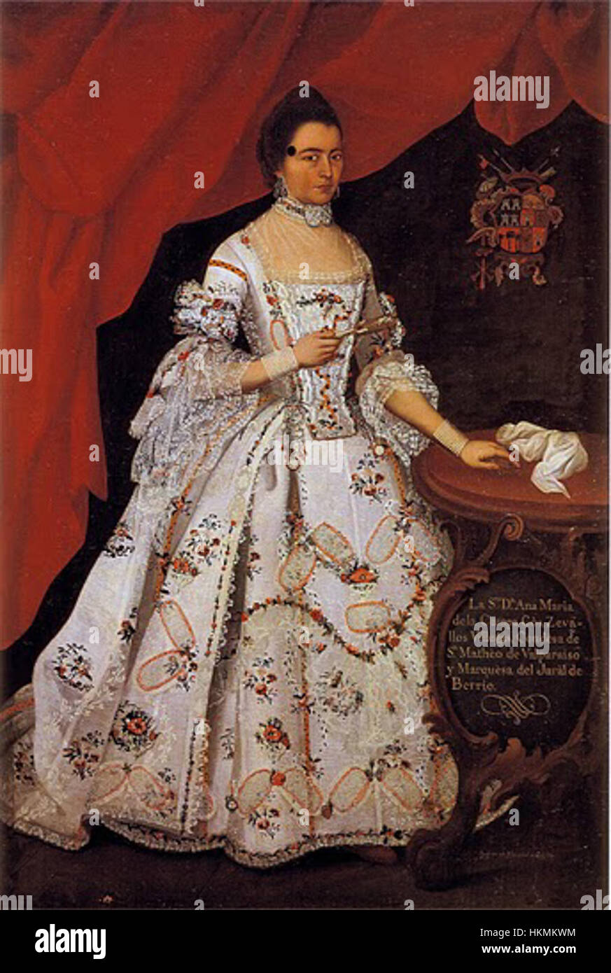 The painting 'Ana Maria' by an unknown artist depicts a classical ...