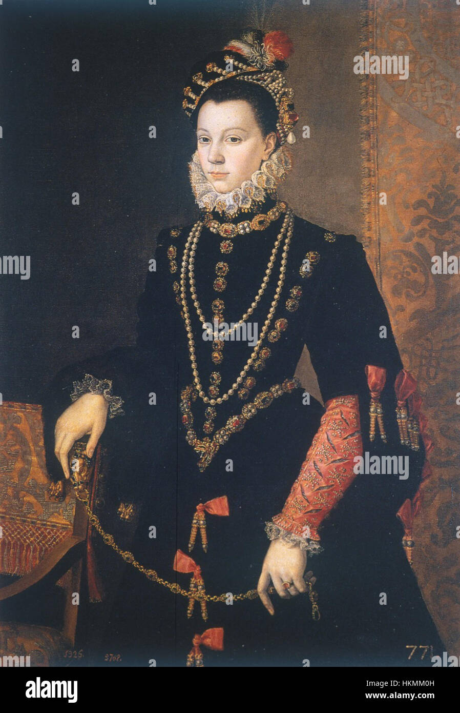 This historical portrait depicts Isabel de Valois, Queen of Spain ...