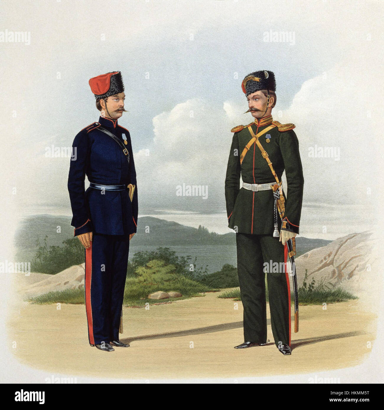 This artwork illustrates the changes in the uniforms and armament of ...