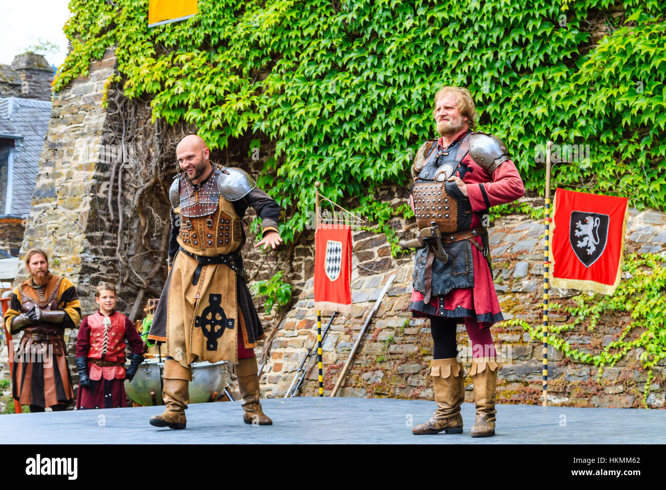 Medieval festival at Cochem Castle in Germany, August 2014 Stock Photo ...