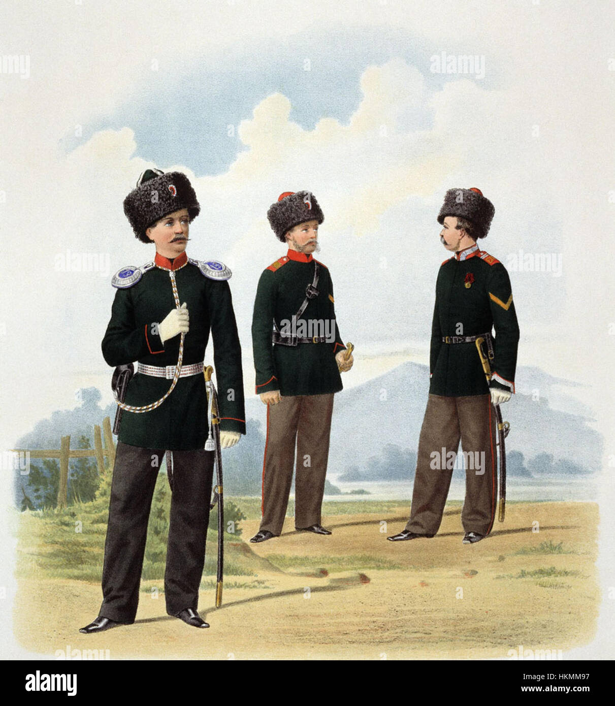 This artwork illustrates the changes in uniforms and armament of the ...