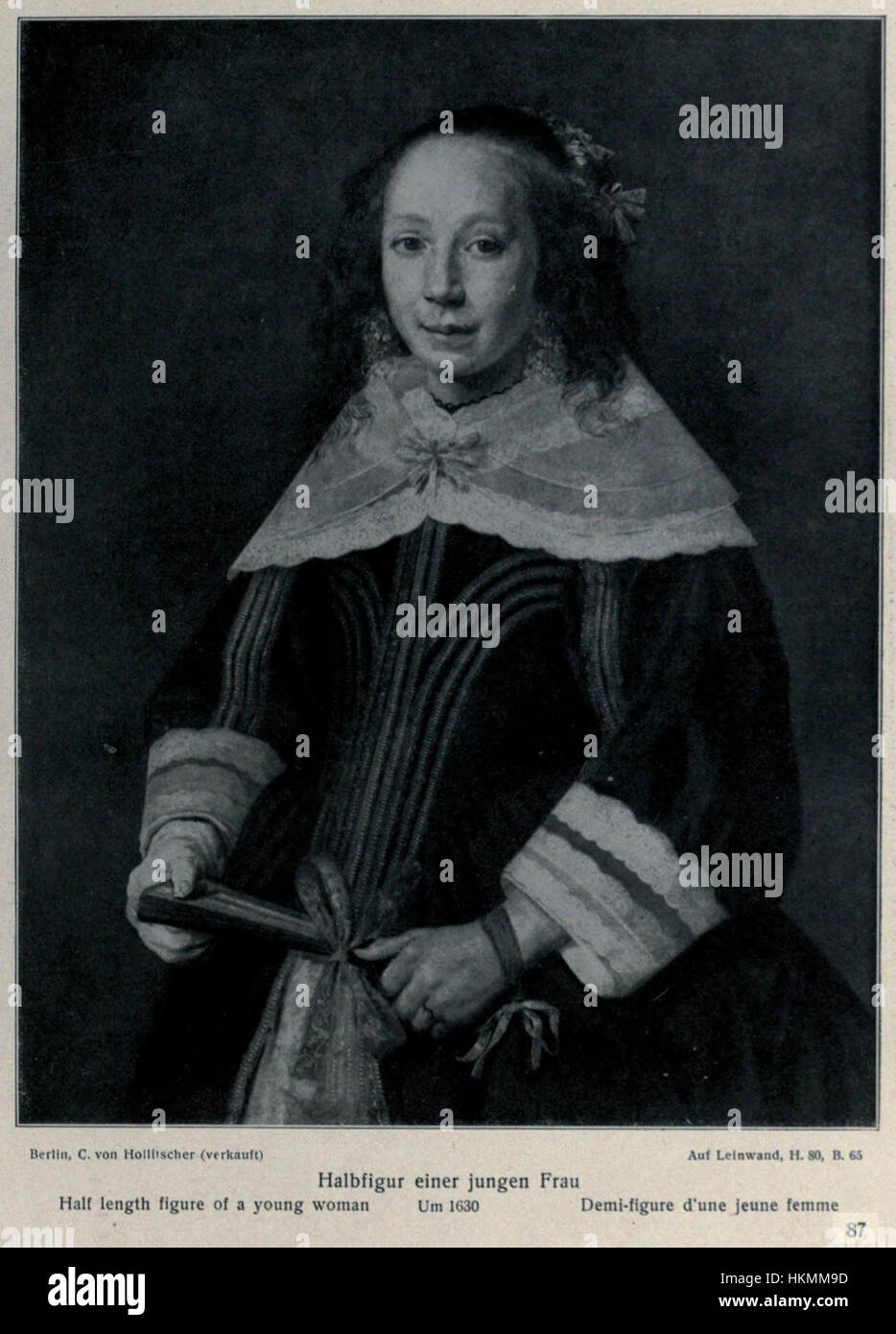 A portrait after the work of Frans Hals, depicting a young woman. This ...