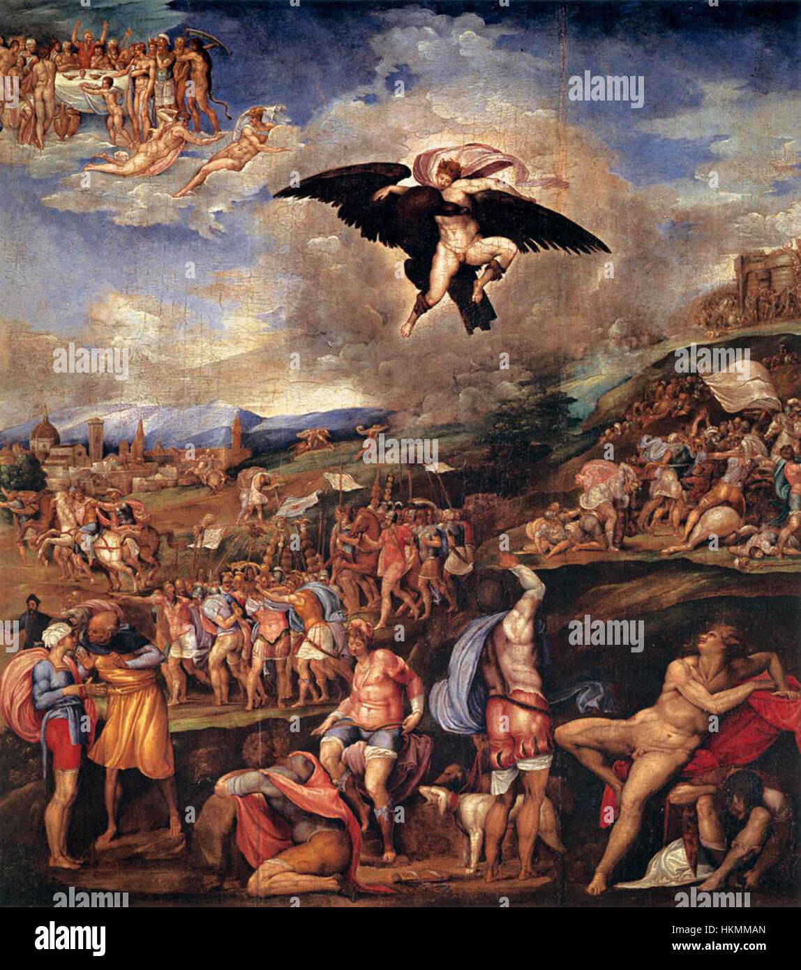 This Renaissance artwork by Battista Franco portrays the Battle of ...