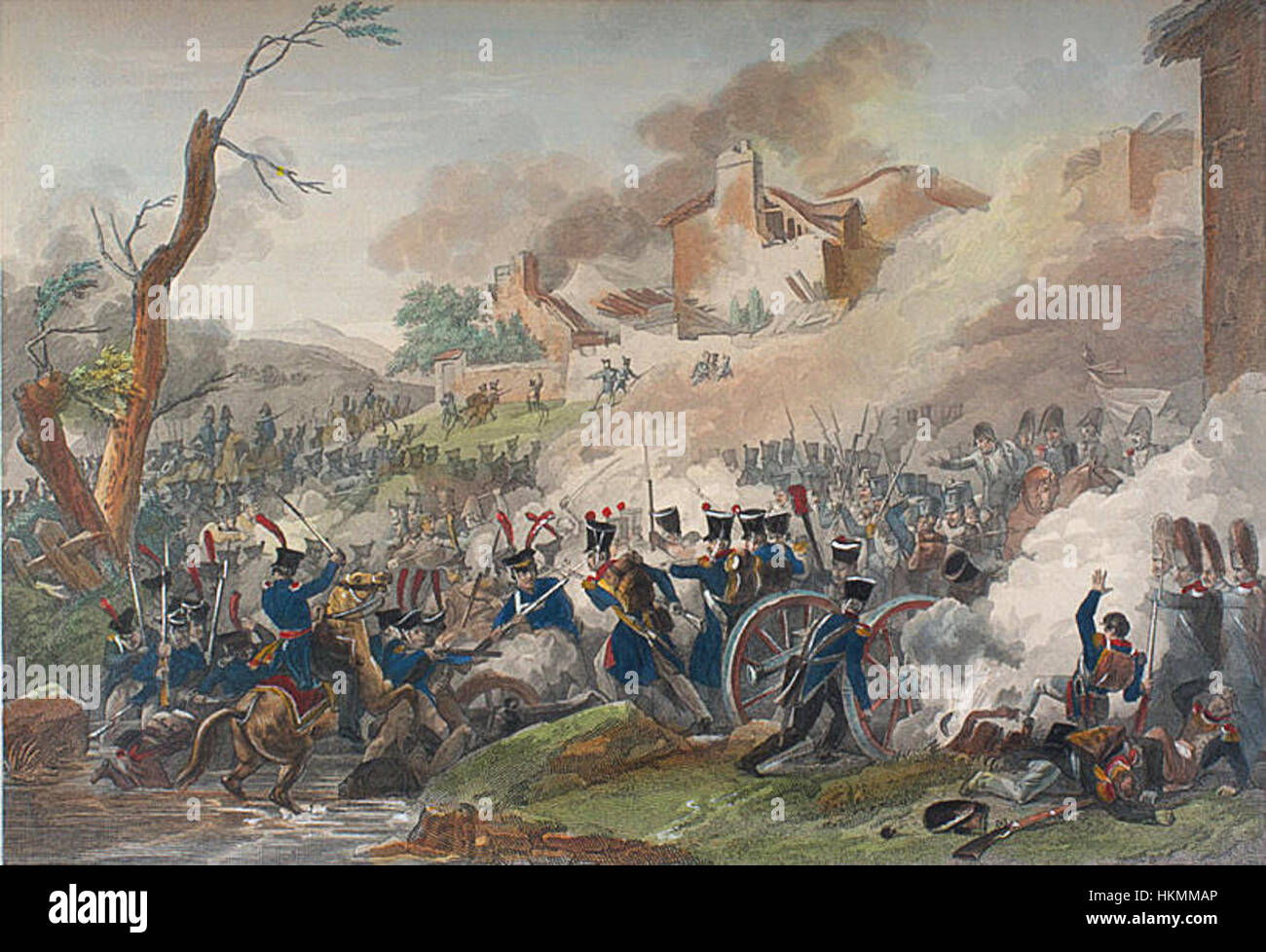 A historical painting by Naudet depicting the Battle of Leipzig, one of ...