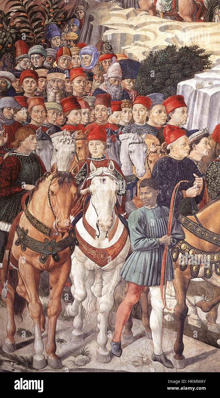 This detailed section of Benozzo Gozzoli's 'Procession of the Youngest ...