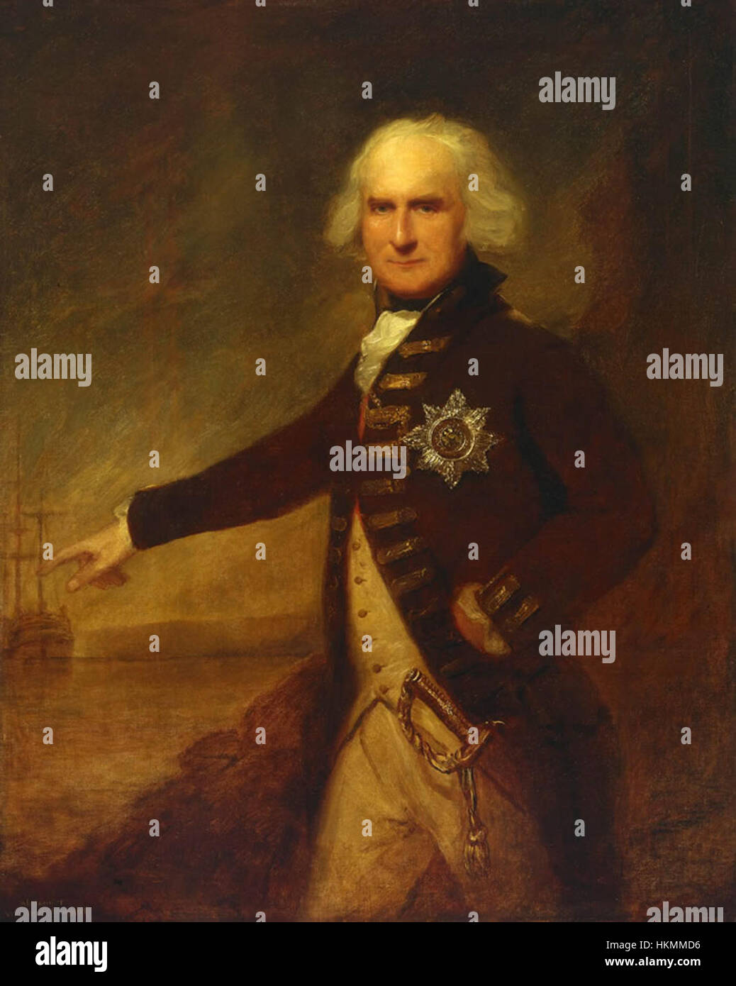This artwork titled 'Alexander Hood Bridport' is a portrait of Admiral ...