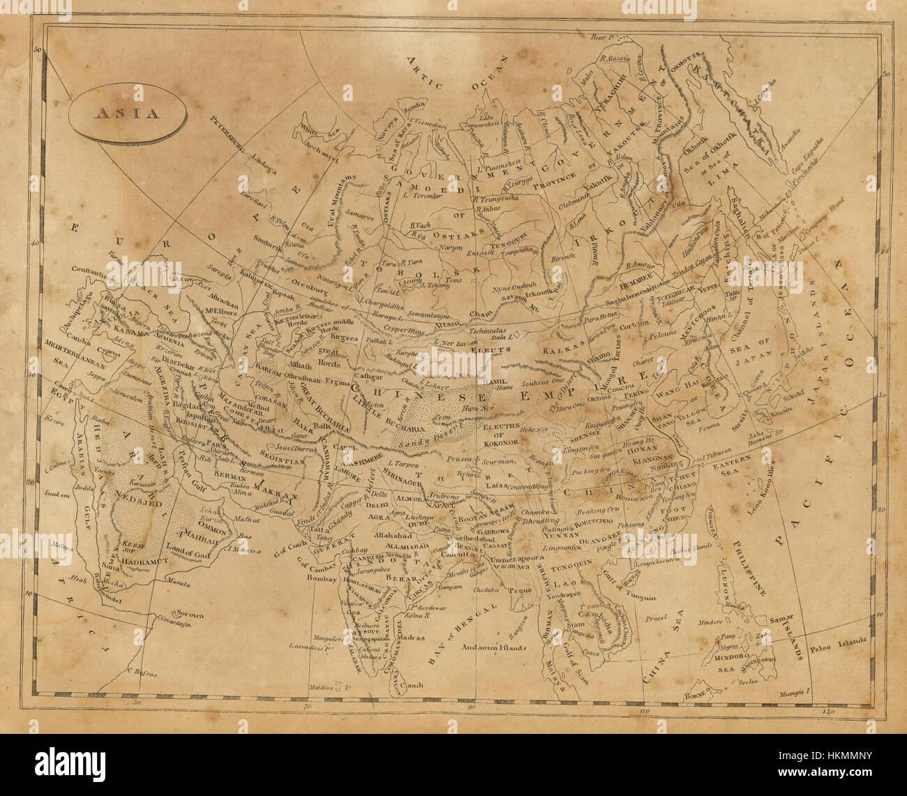 Asia 1812 by Arrowsmith Stock Photo - Alamy