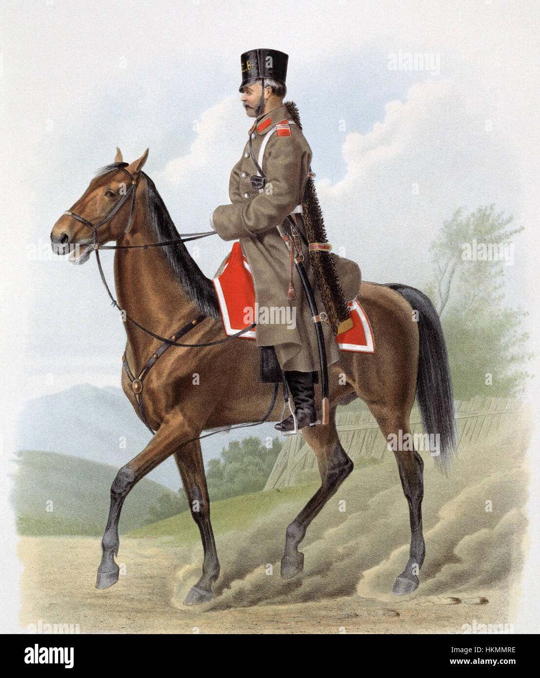 This painting portrays the evolution of uniforms and weaponry used by ...