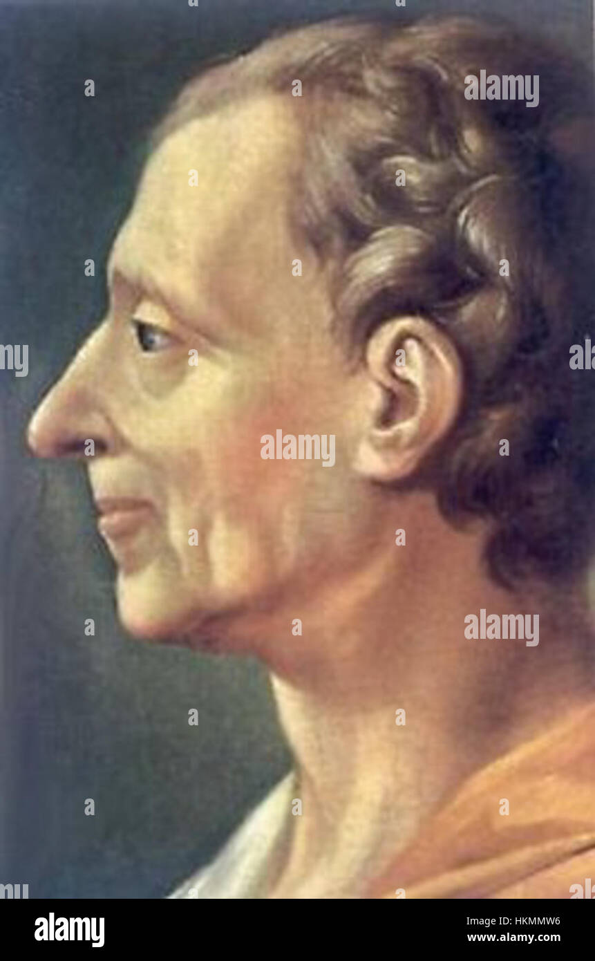 A portrait of Charles Montesquieu, the renowned French philosopher and ...