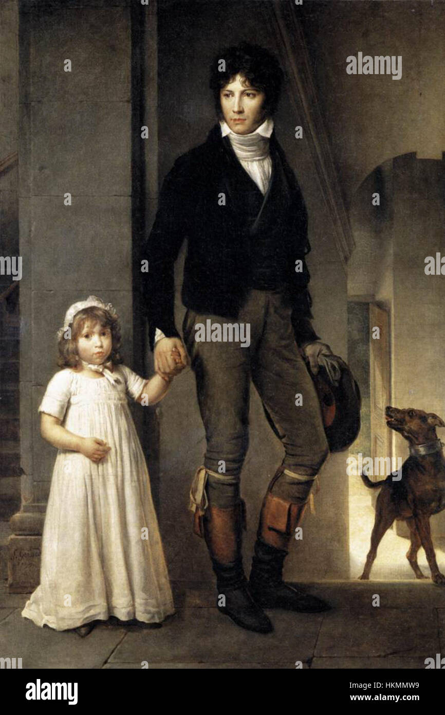 This miniature painting by Jean Baptist Isabey depicts the artist with ...